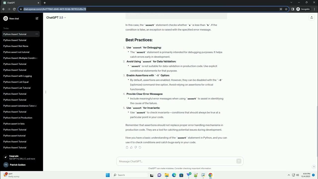 python assert print - YouTube