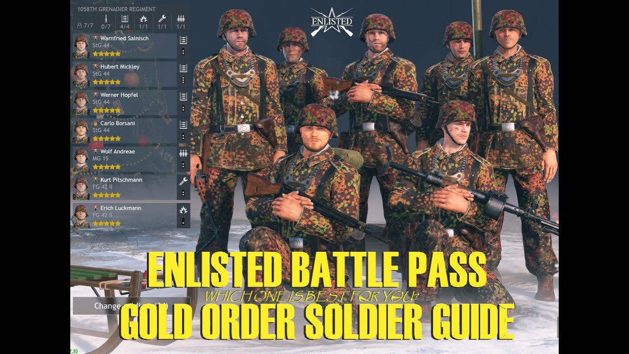 Enlisted Battle Pass Gold Order Soldier Guide - YouTube