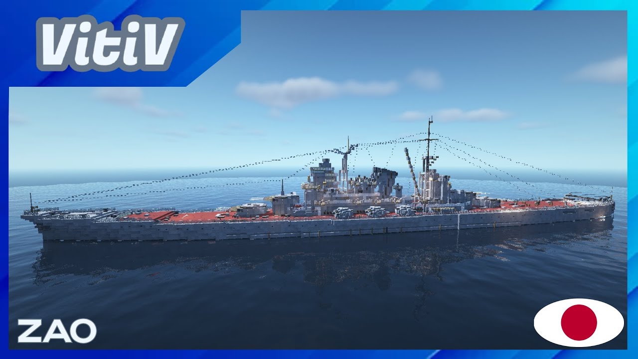 IJN Zao - Type A 1941-Class Heavy Cruiser - Minecraft - YouTube