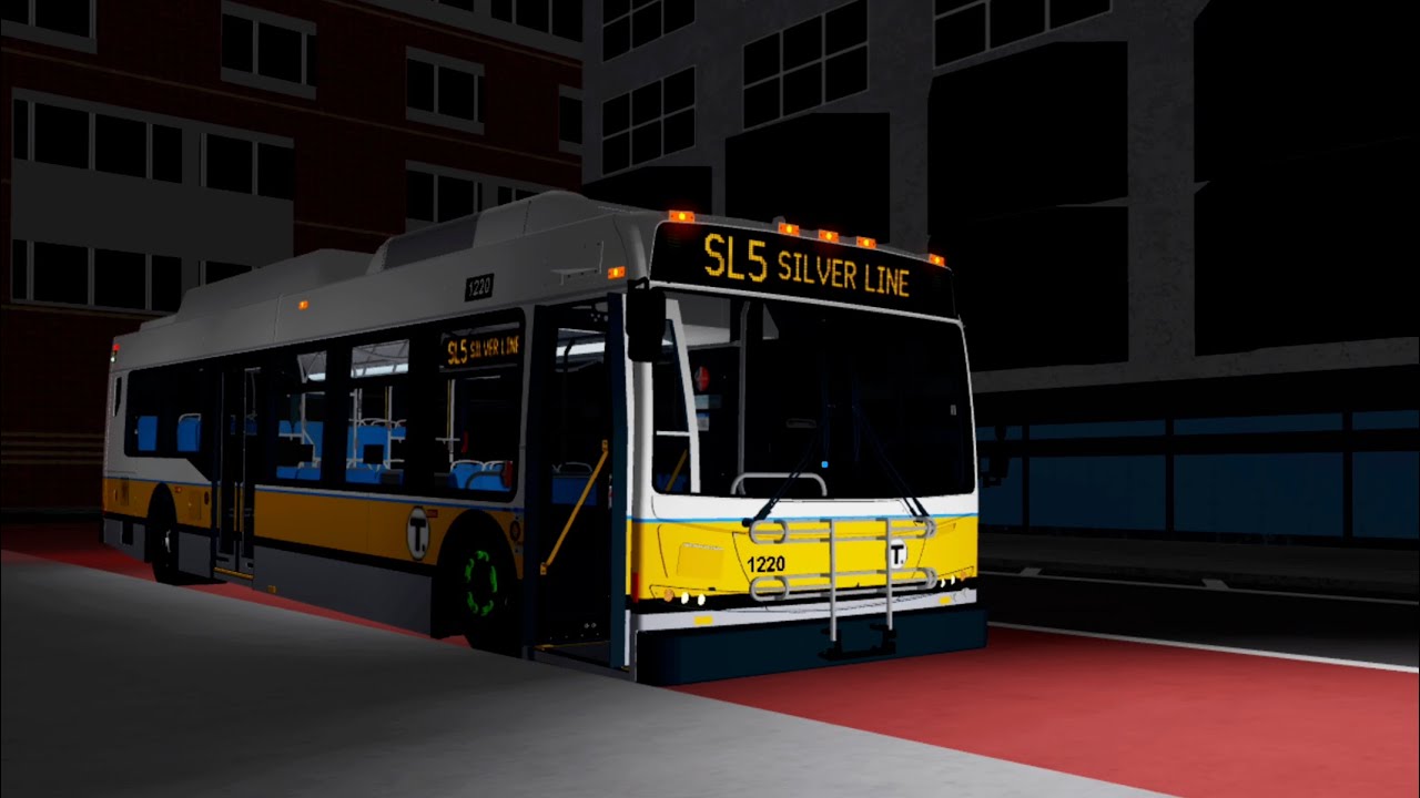 Roblox MBTA | 2010 New Flyer DE40LFR #1220 Route SL5 Bus to Downtown ...