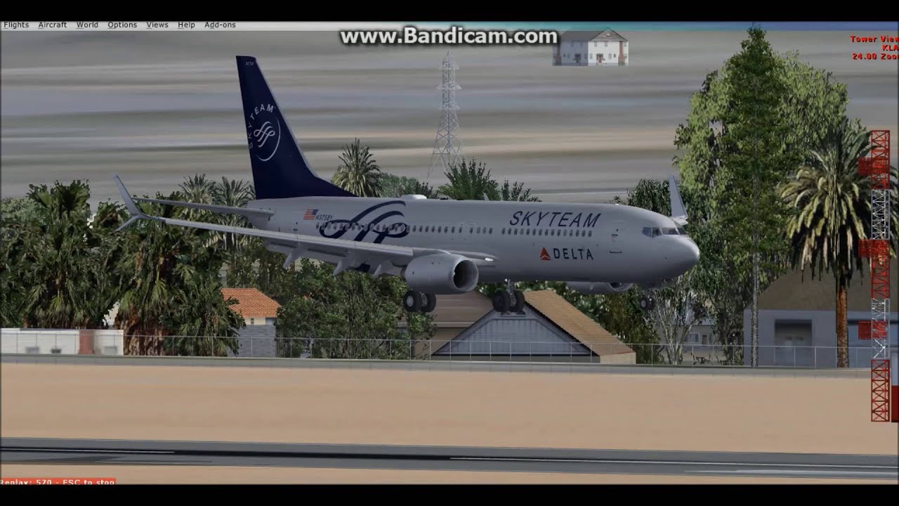 FSX: Delta Airlines Skyteam TDS 737-800 Landing KLAS - YouTube