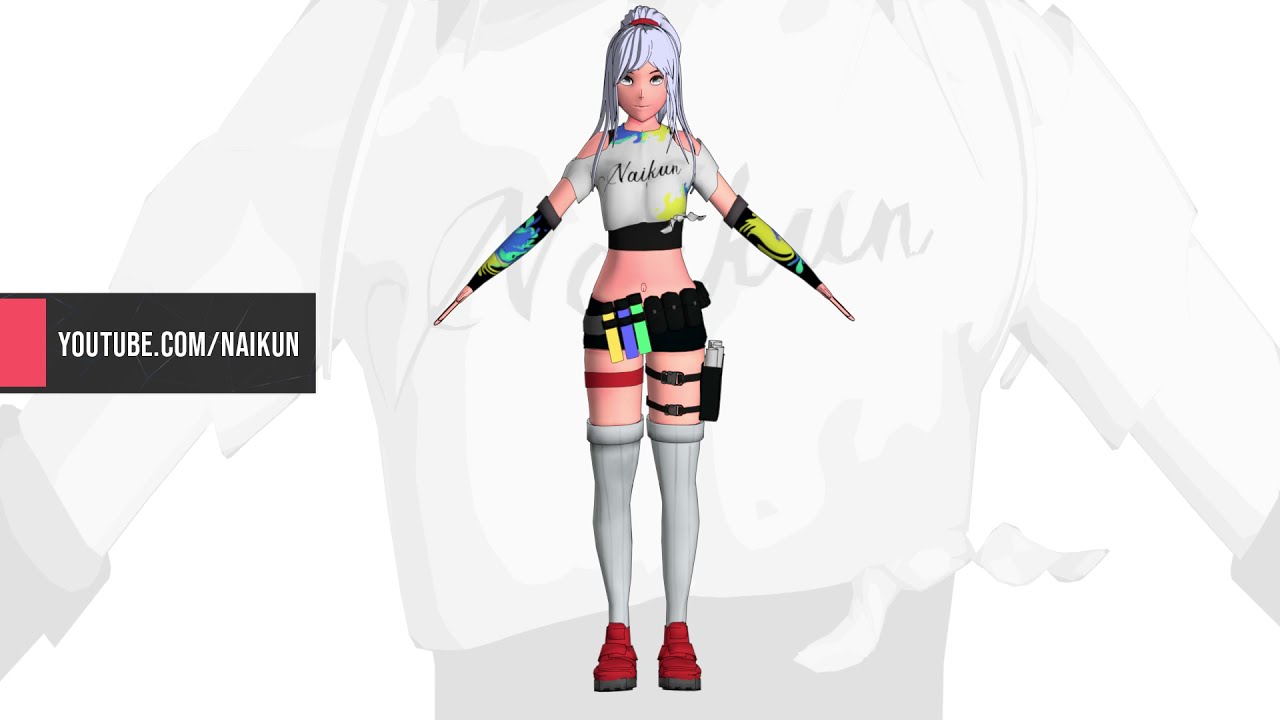 3D Blender Vtuber Anime Character Model #2 - YouTube
