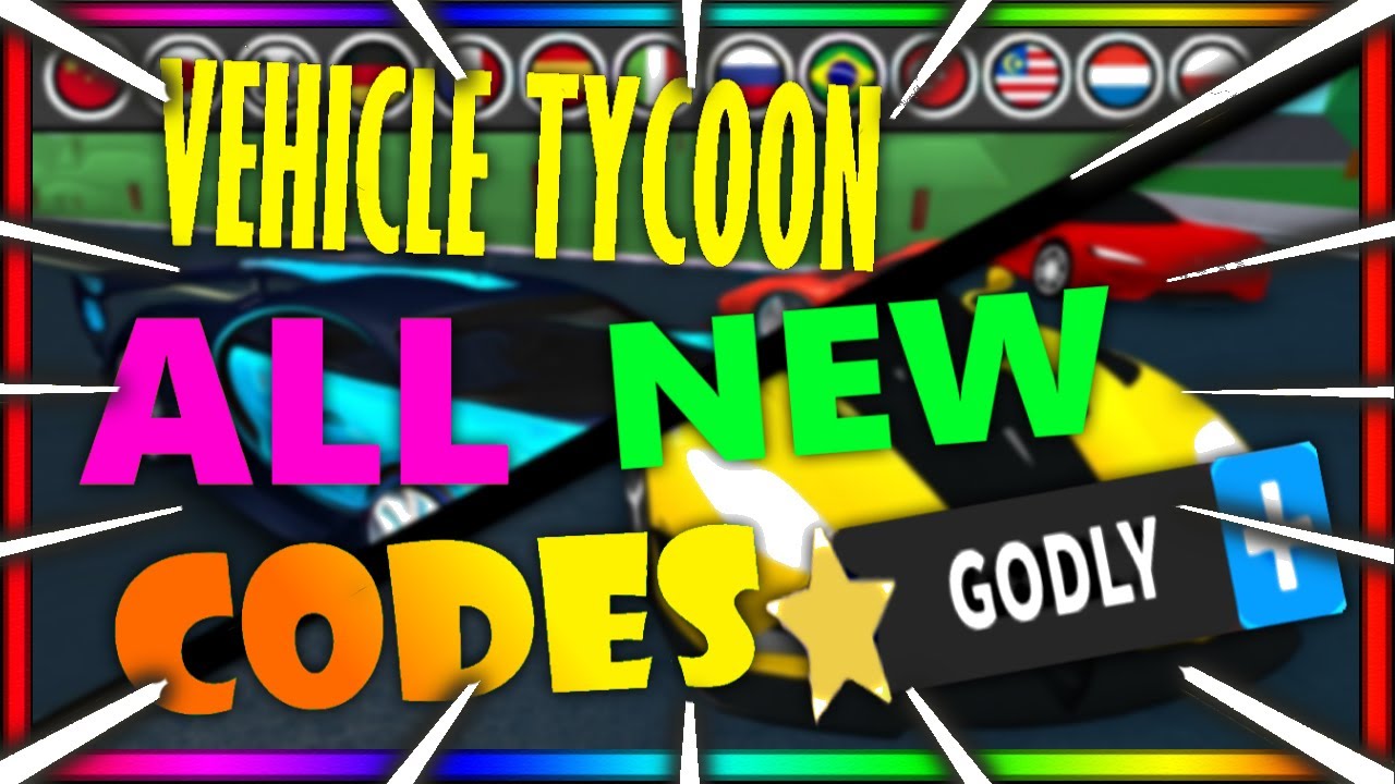 VEHICLE TYCOON NEW CODES - 2020 (ROBLOX) - YouTube