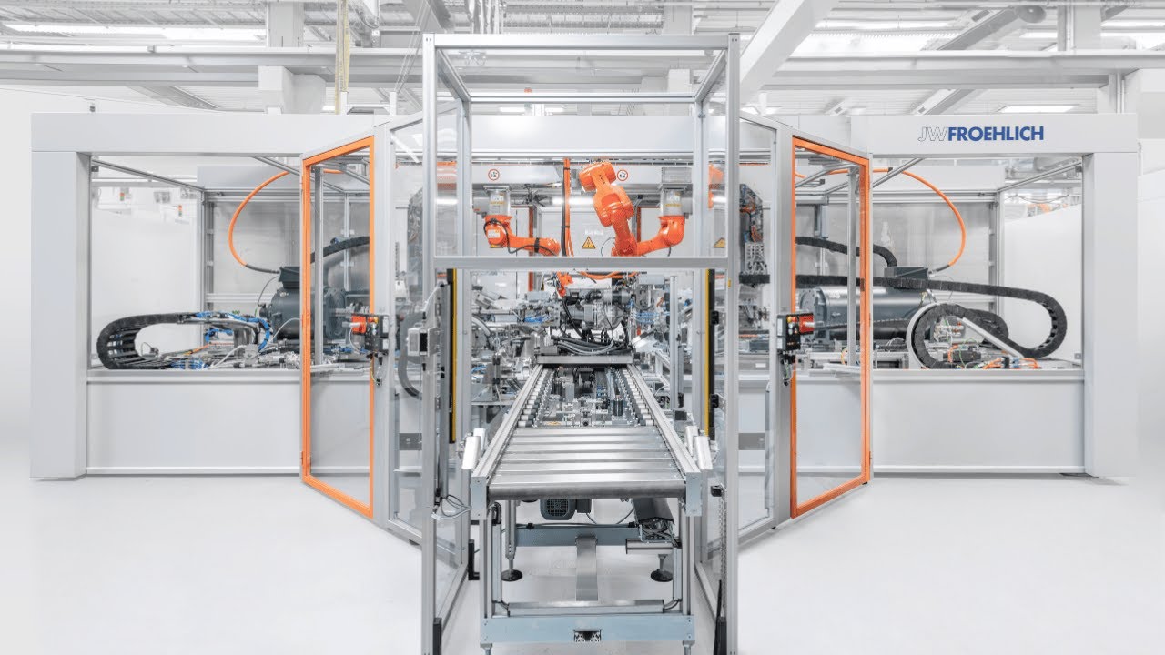 EOL-Function test stand for electric drive units front axle - YouTube