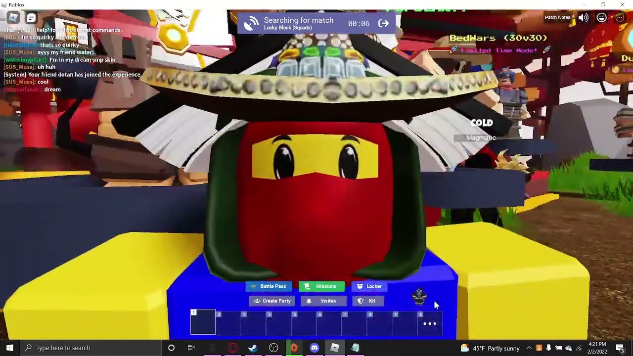 Playing bedwars with Vanessa kit! - YouTube