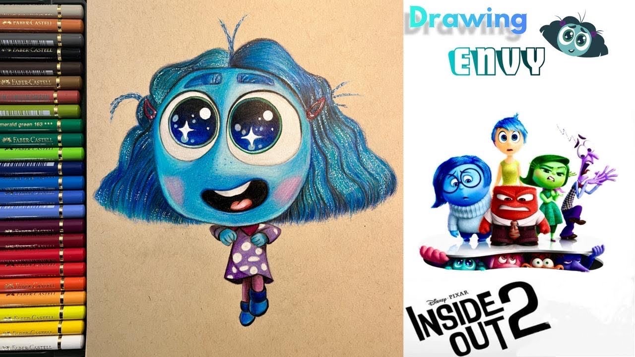 How to draw Inside Out 2 Envy just in 4 minutes| step by step | easy to ...