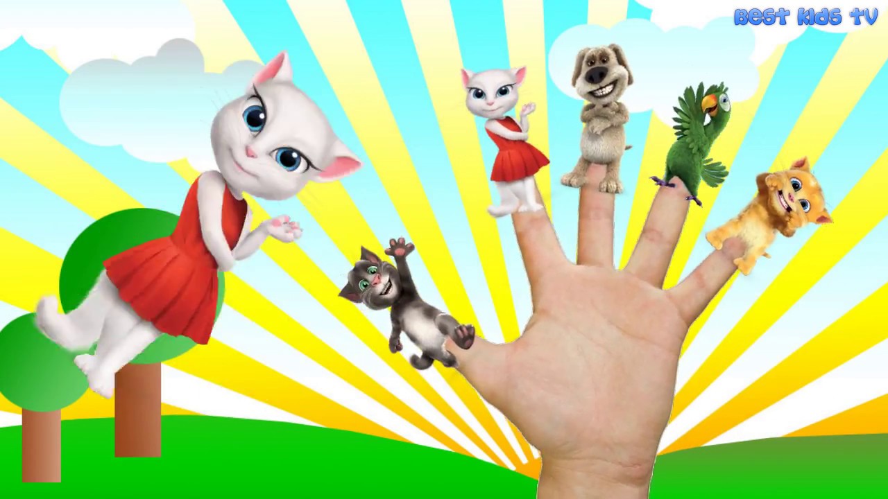 Talking Tom and friends Finger family Song Talking Tom Cat - YouTube