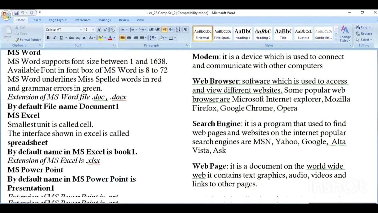 Lec# 28 Basic computer science 2 - YouTube