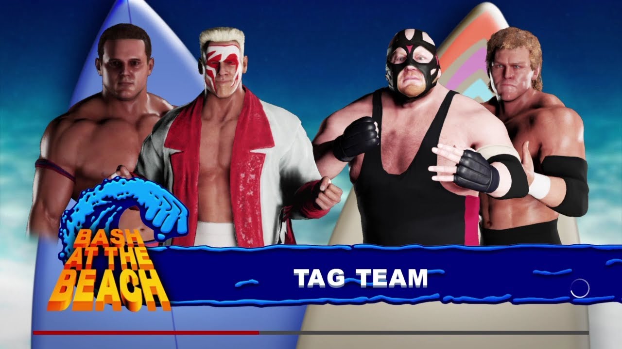 Sting & British Bulldog vs Vader & Sid. Beach Blast 93. WWE 2K18 - YouTube