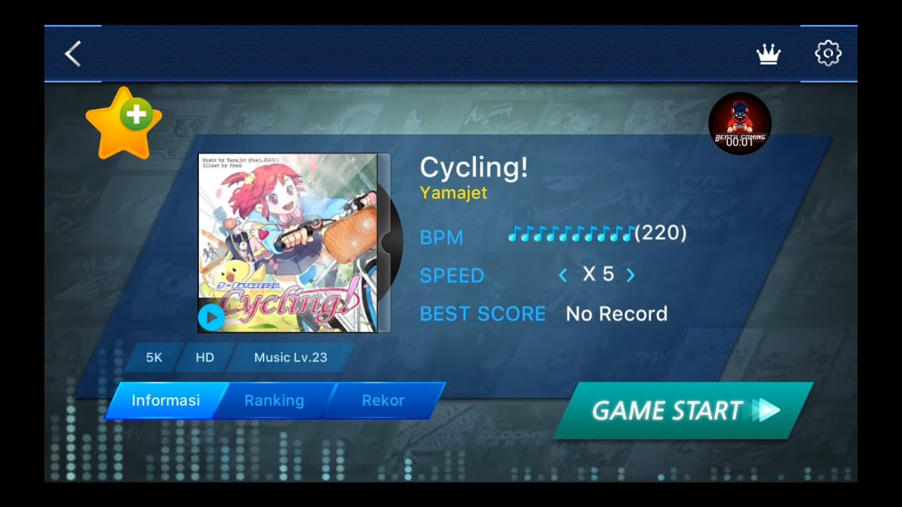 O2Jam - Music & Game (Gameplay) - Cycling! - Yamajet - 5 key, Hard, X5 ...