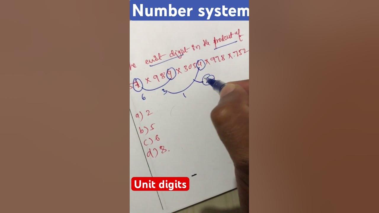 Number system (unit digits) KAS/SSC/railway #shortsvideo - YouTube