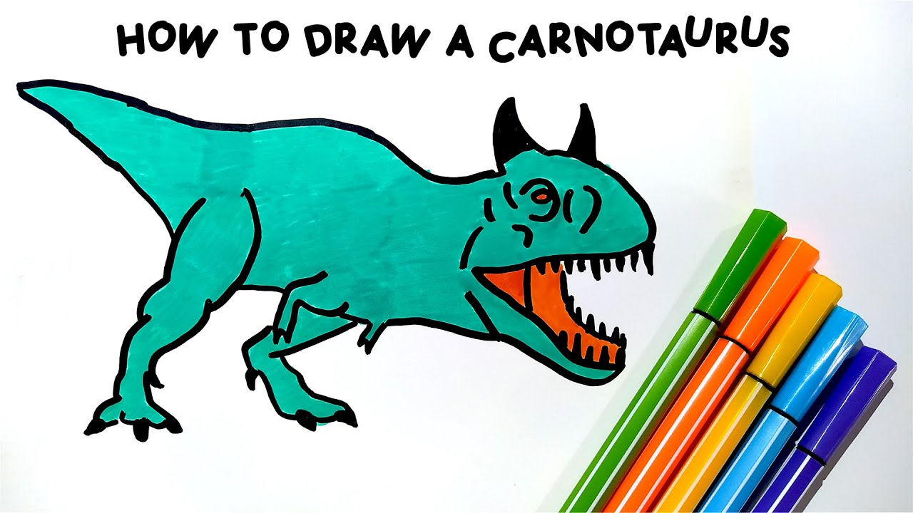 How To Draw A Dinosaur |DRAW SAVAGE CARNOTAURUS - YouTube