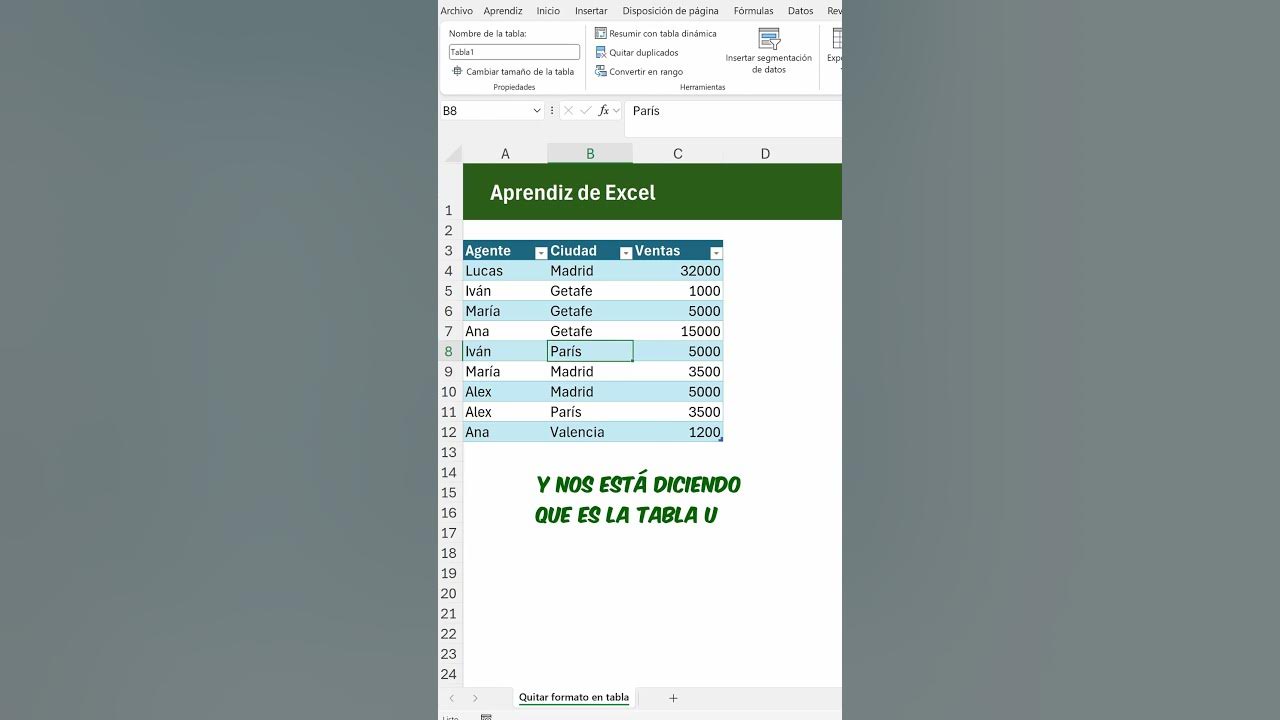Cómo quitar el formato de tabla y convertir en un rango en Excel - YouTube