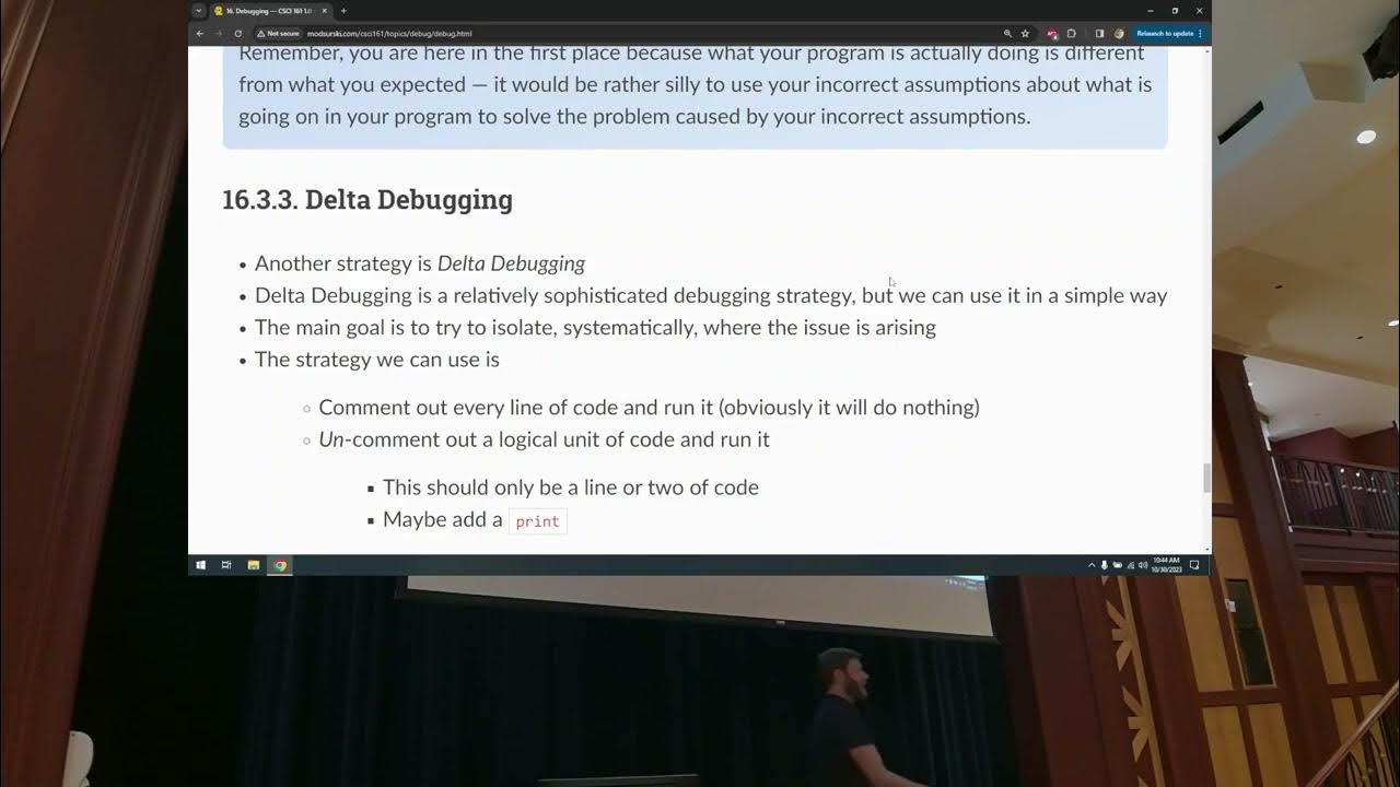 CSCI 161 Section 12 --- October 30, 2023 - YouTube