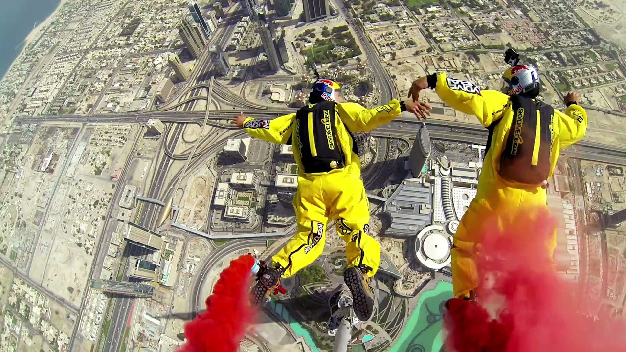 Burj Khalifa Pinnacle BASE Jump 4K - YouTube