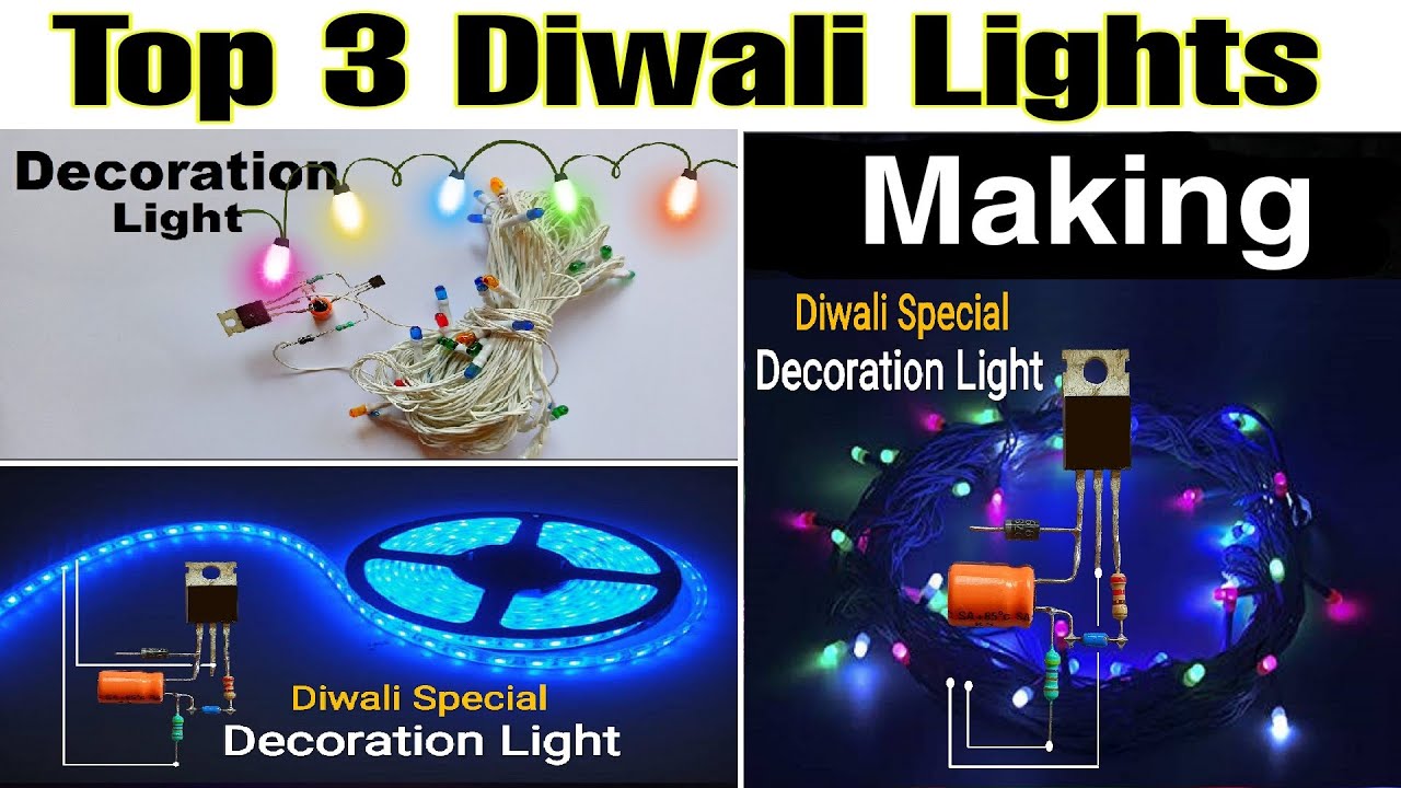Top 3 Special Diwali Lights Making At Home..Diwali Decoration Ideas ...