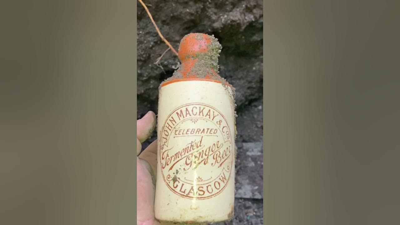 John McKay co fermented ginger beer found Mudlarking & bottle digging Scotland - YouTube