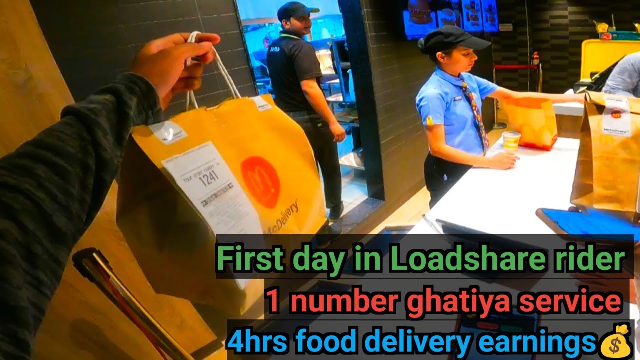 First day in Loadshare rider|4hrs food delivery earnings💰|Apachewala ...