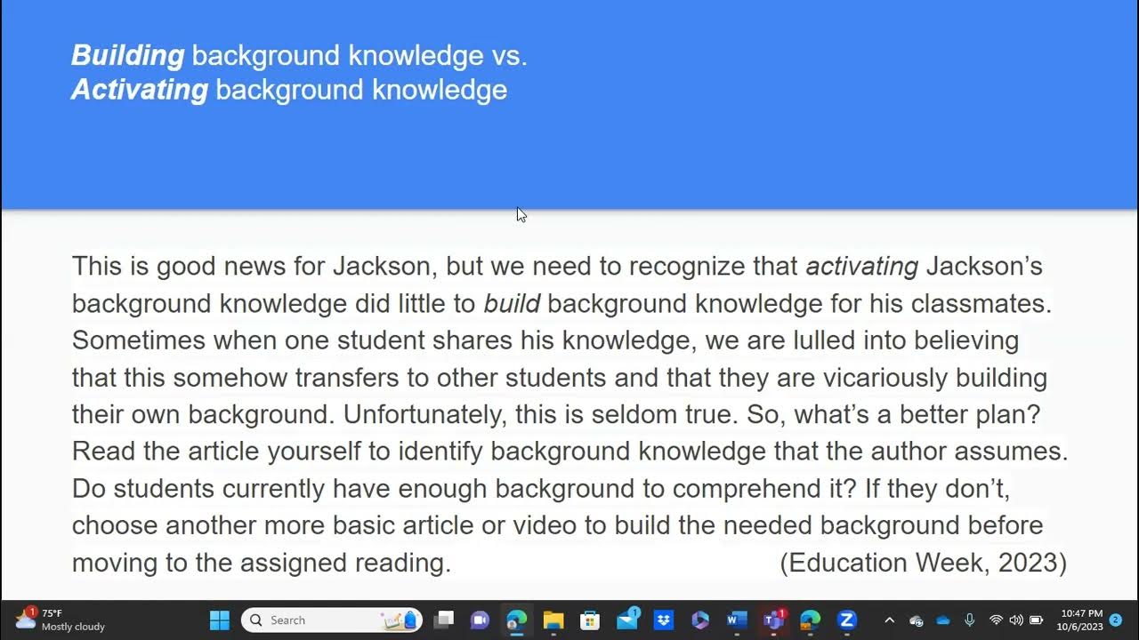 Module3 Background Knowledge& Vocab - YouTube