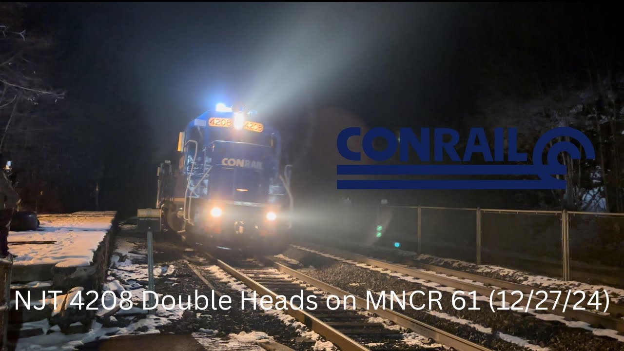Conrail 4208 Double Heads on MNCR 61 at Ho Ho Kus (12/27/24) - YouTube