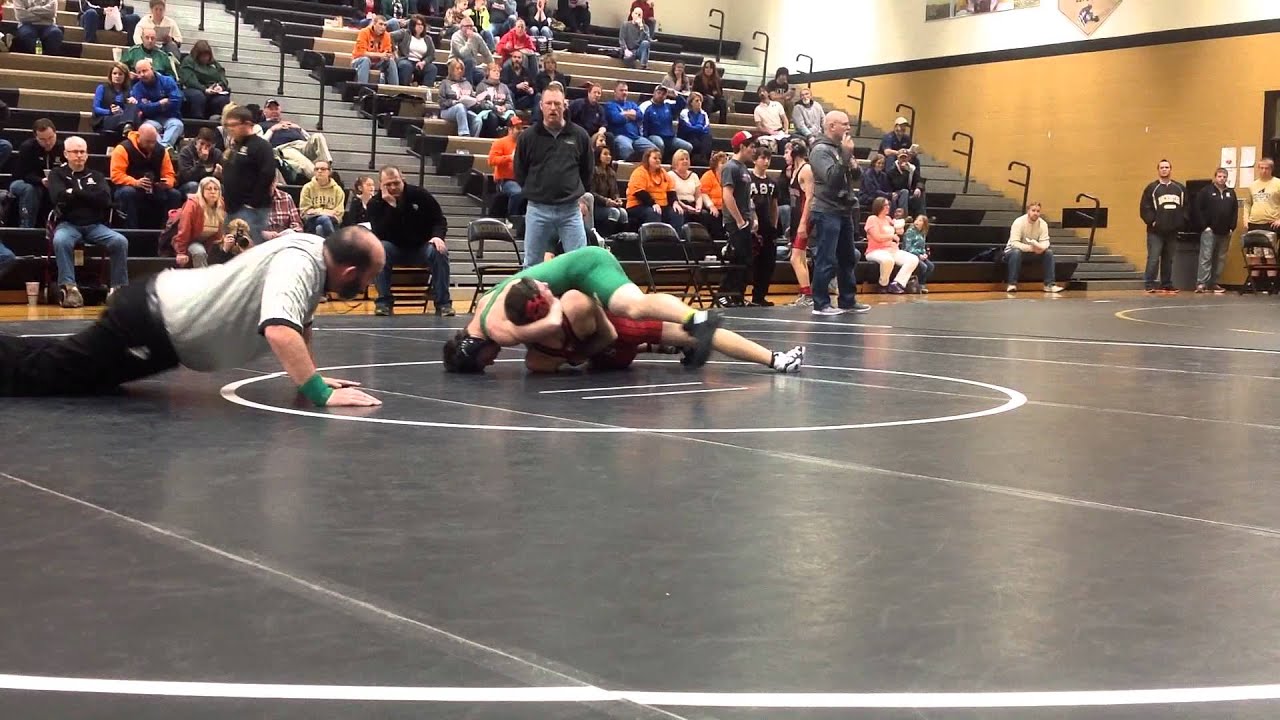 Collin Meggison vs Devin Childers 132lbs trc meet - YouTube