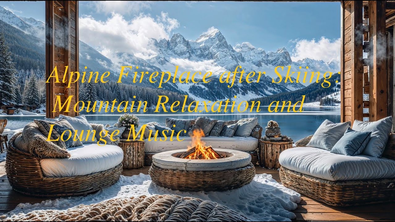 Alpine Fireplace after Skiing: Mountain Relaxation and Lounge Music ...