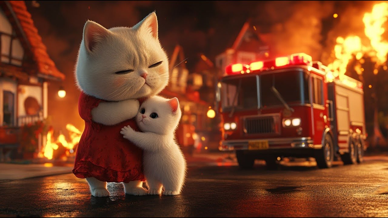 🔥🐾Emotional Moment! Cat Mom & Kitten Reunite After Fire 🔥🐾 ll Cat Human ...