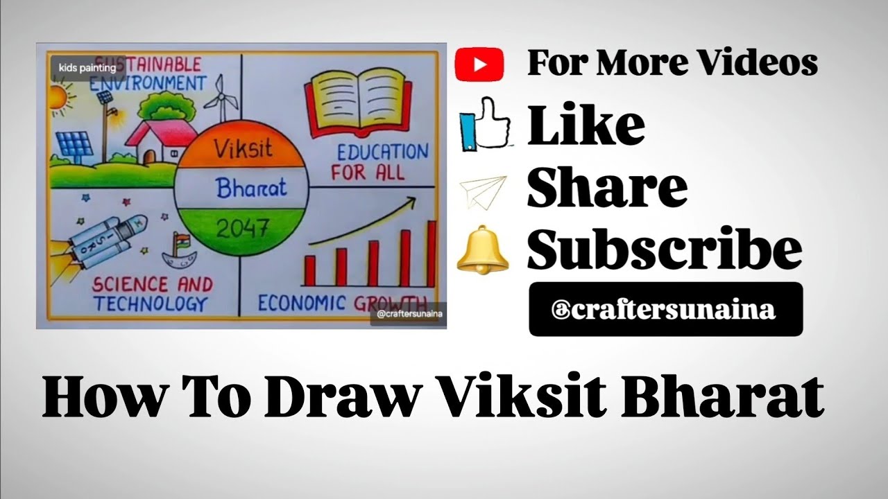 How To Draw Viksit Bharat | INDIA Of My Dream In 2047 Drawing | My ...