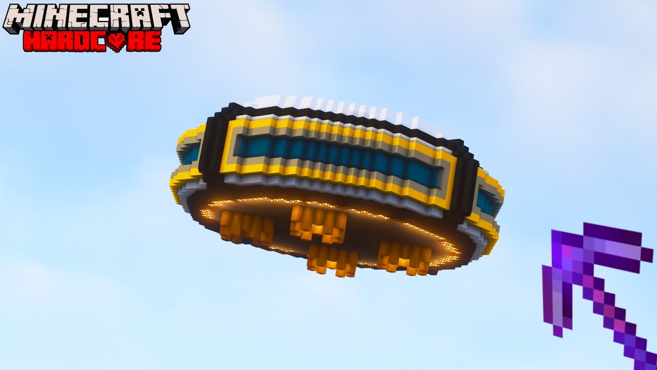 I Build A *UFO* In Minecraft Hardcore!! - YouTube