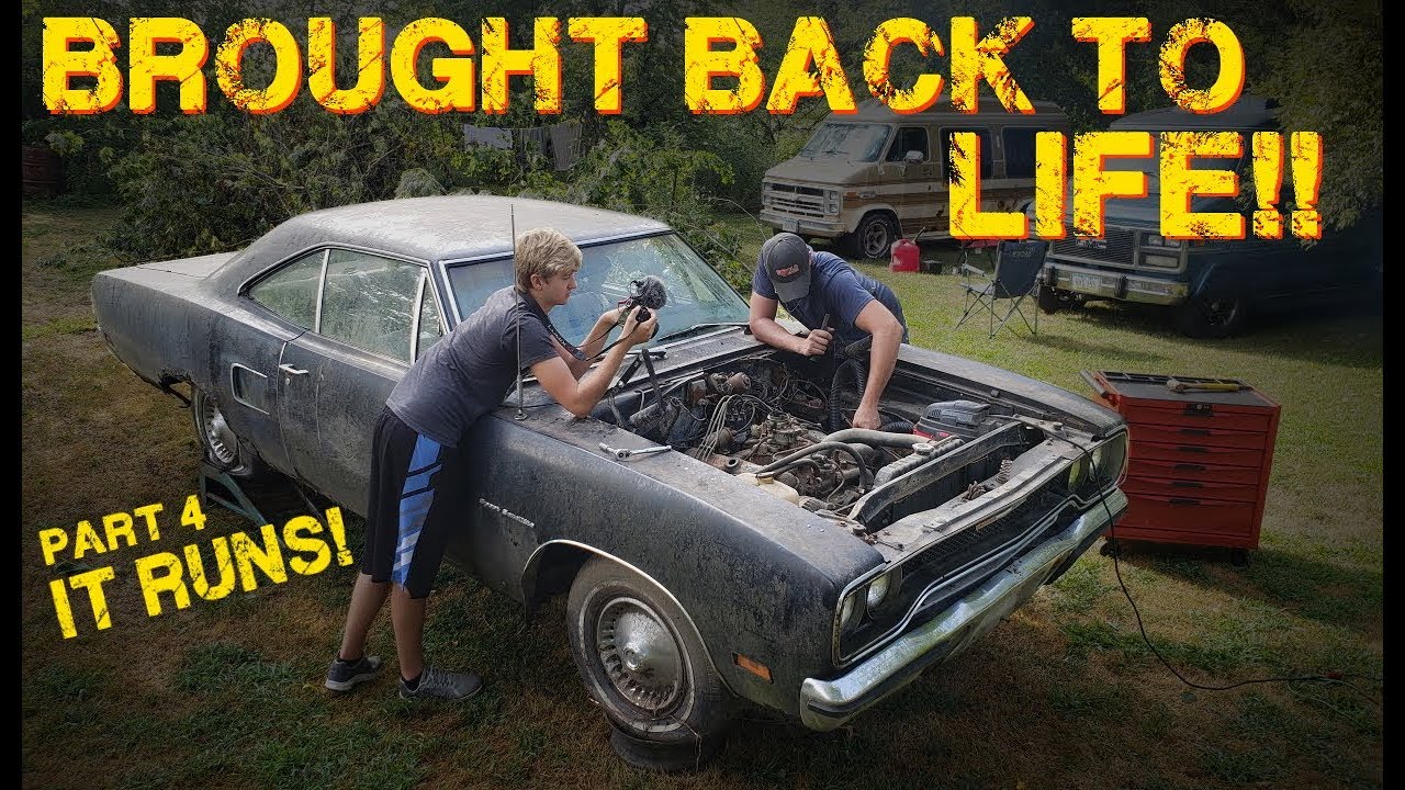 ABANDONED Muscle Car Revival! First Start in 35 years! -- Part 4 - YouTube