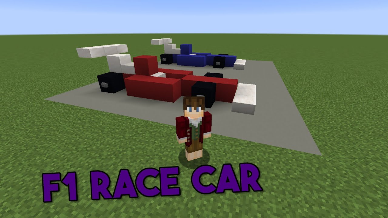 Minecraft: How To Build A Simple F1 Race Car Tutorial - YouTube