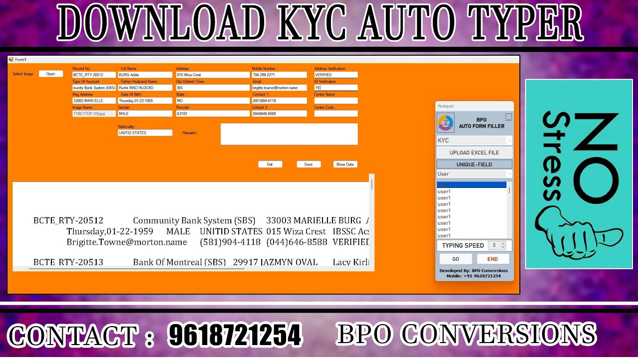 How to download KYC form filling autotyping software free download ...
