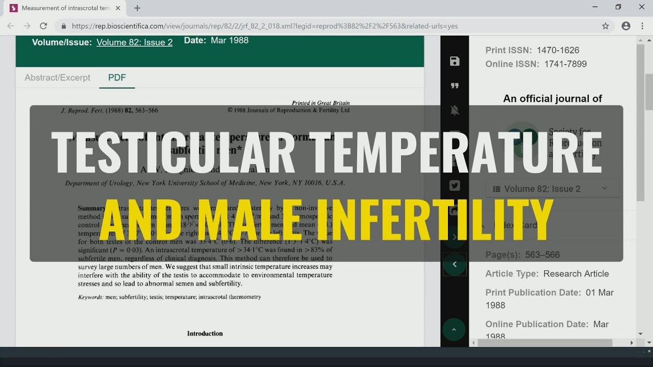 Testicular Temperature And Male Infertility | Study - YouTube