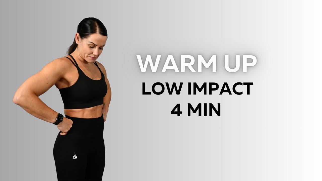 4 MIN LOW IMPACT WARM UP NO JUMPING - pre workout routine - YouTube