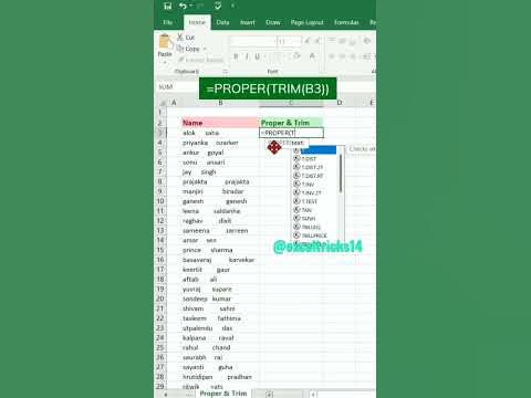 How to use PROPER & TRIM Functions in excel - YouTube