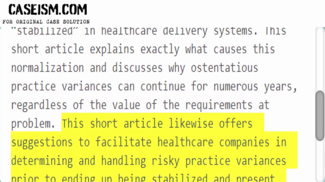 The Normalization of Deviance in Healthcare Delivery Case Solution ...