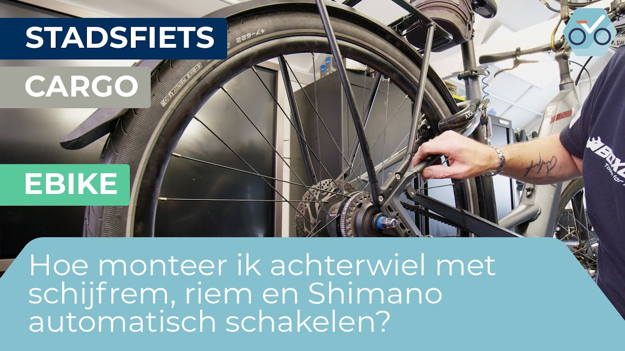 Hoe monteer ik achterwiel met schijfrem, riem aandrijving en Shimano ...