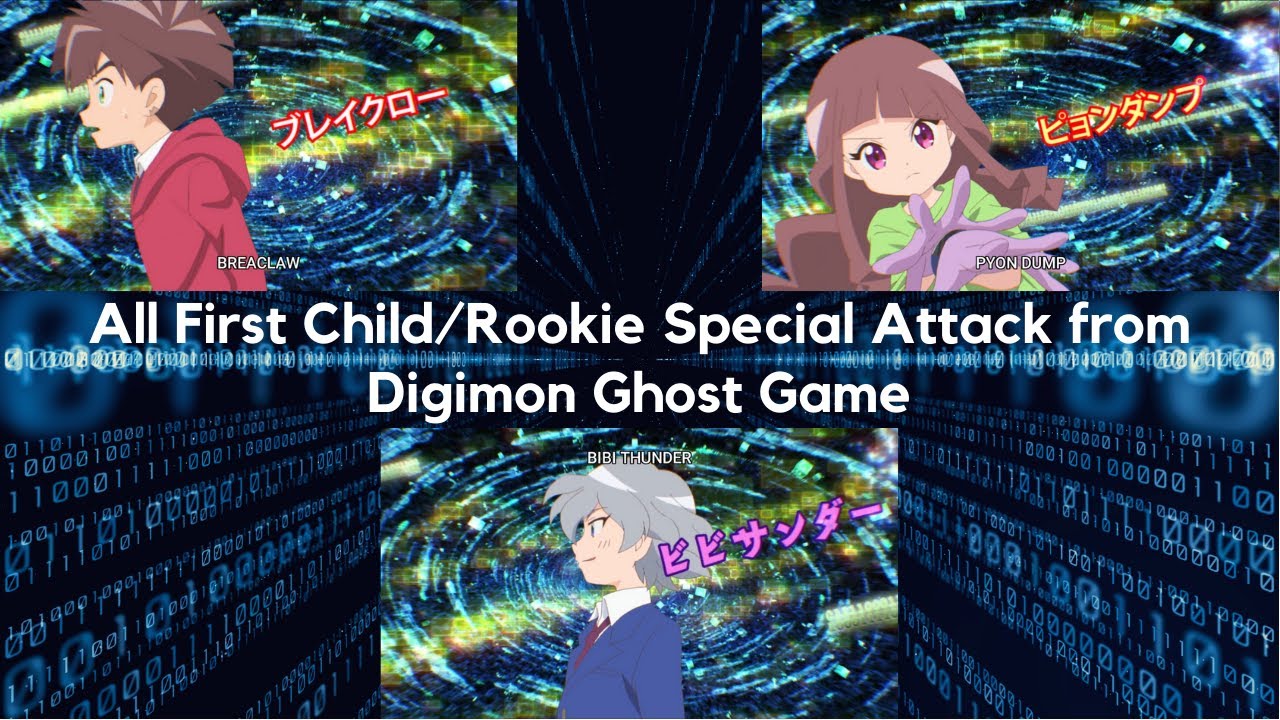 All 1st Child/Rookie Special Attack from Digimon Ghost Game - YouTube