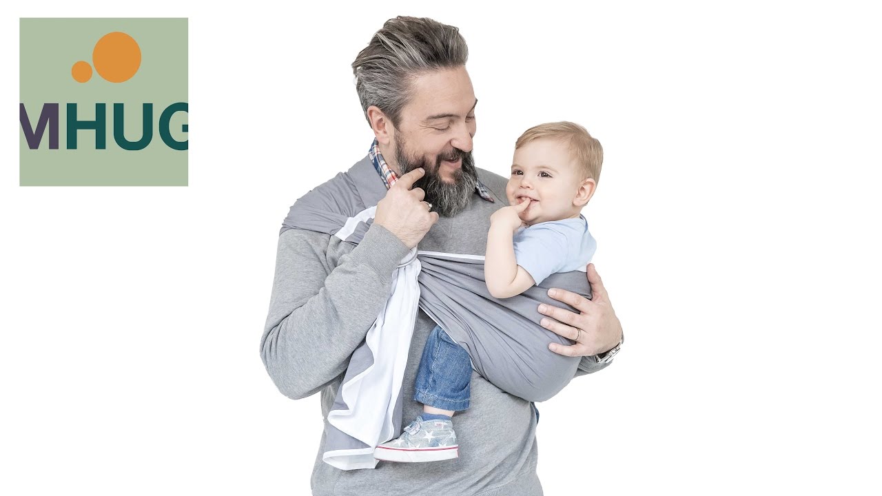 MHUG Sling - come indossare la fascia portabebè in posizione HIP - YouTube