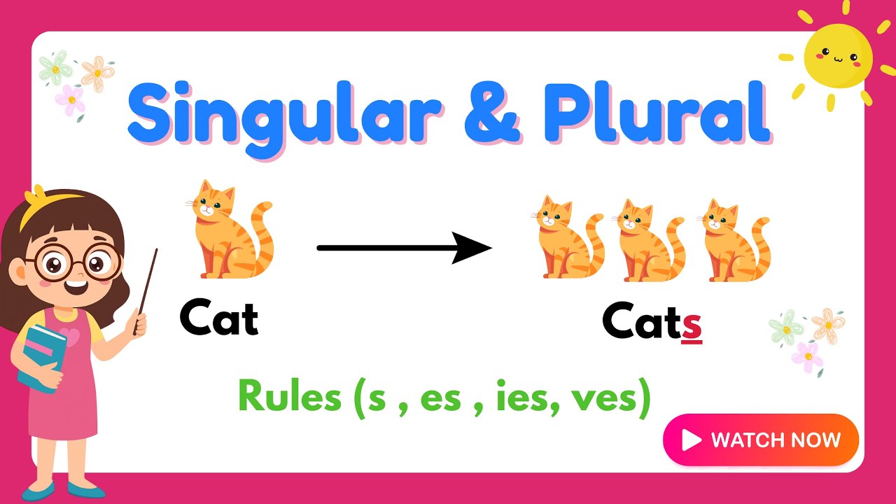 Singular and Plural Nouns for Kids | Fun Grammar Rules with s, es, ies ...