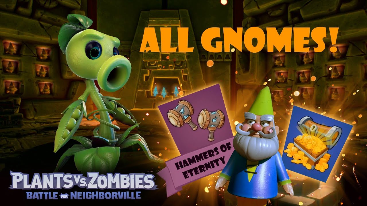 Plants vs. Zombies Battle for Neighborville ALL Gnomes - YouTube