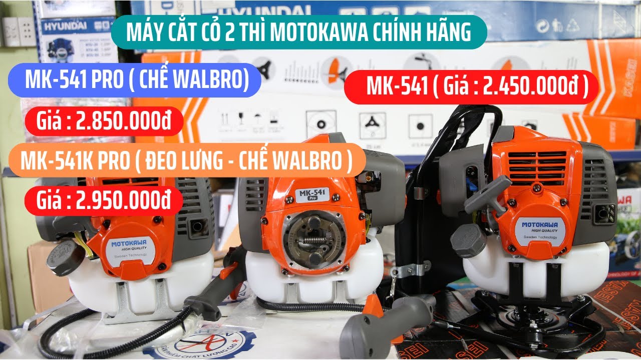 [So Sánh] Máy cắt cỏ 541 Motokawa MK-541 Pro (chế Walbro) Và Mk-541 Và Đeo lưng - YouTube