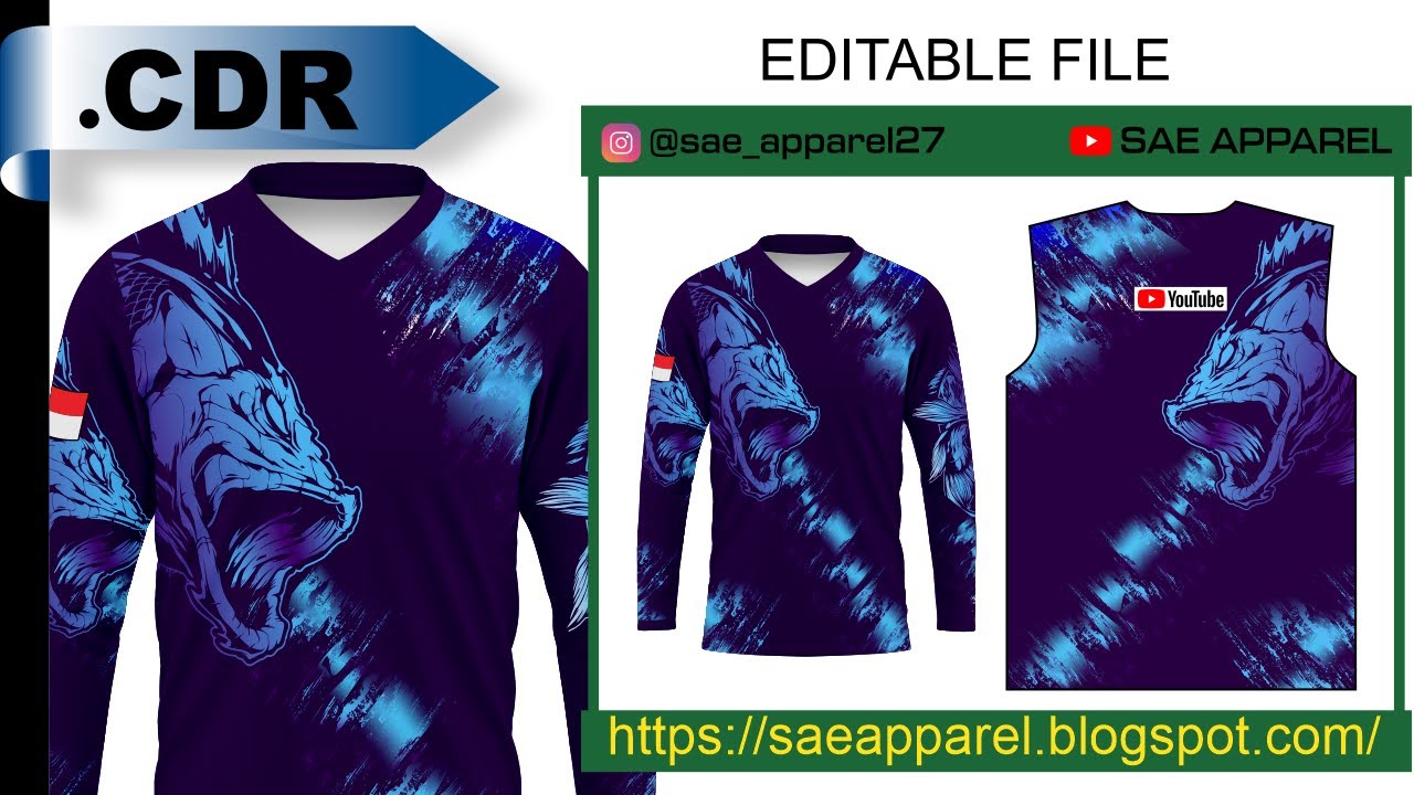 Inspirasi konsep design jersey mancing ungu full printing - YouTube