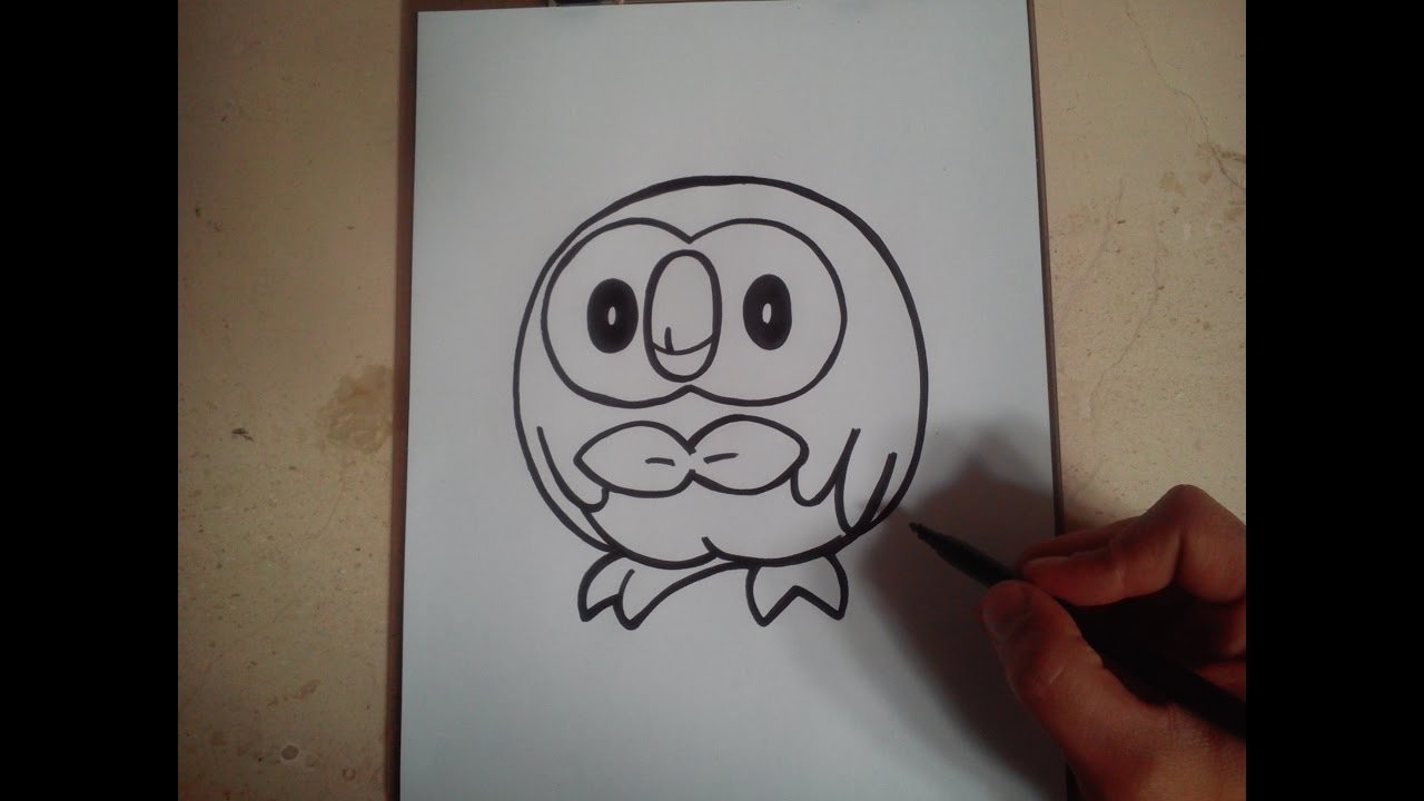 COMO DIBUJAT A ROWLET - POKEMON / how to draw Rowlet - pokemon - YouTube