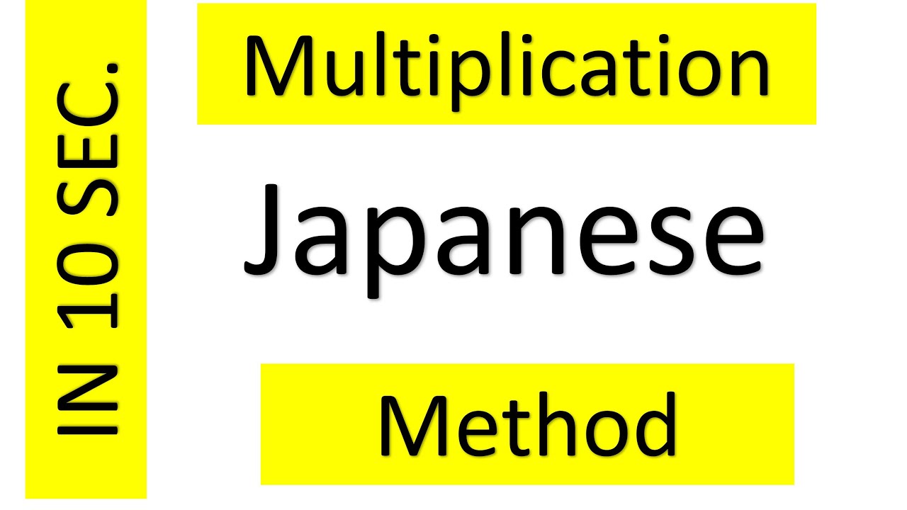 Multiplication Japanese method || AJAY SIR || MATH - YouTube