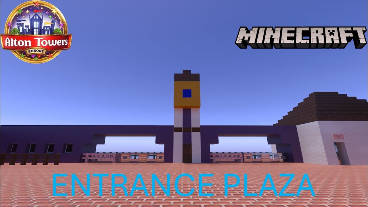 Building Alton Towers In Minecraft Episode 1: Entrance Plaza - YouTube