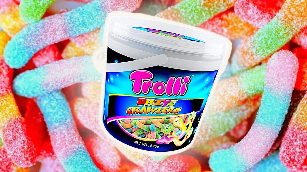 TROLLI GUMMY WORMS TUB ASMR - YouTube