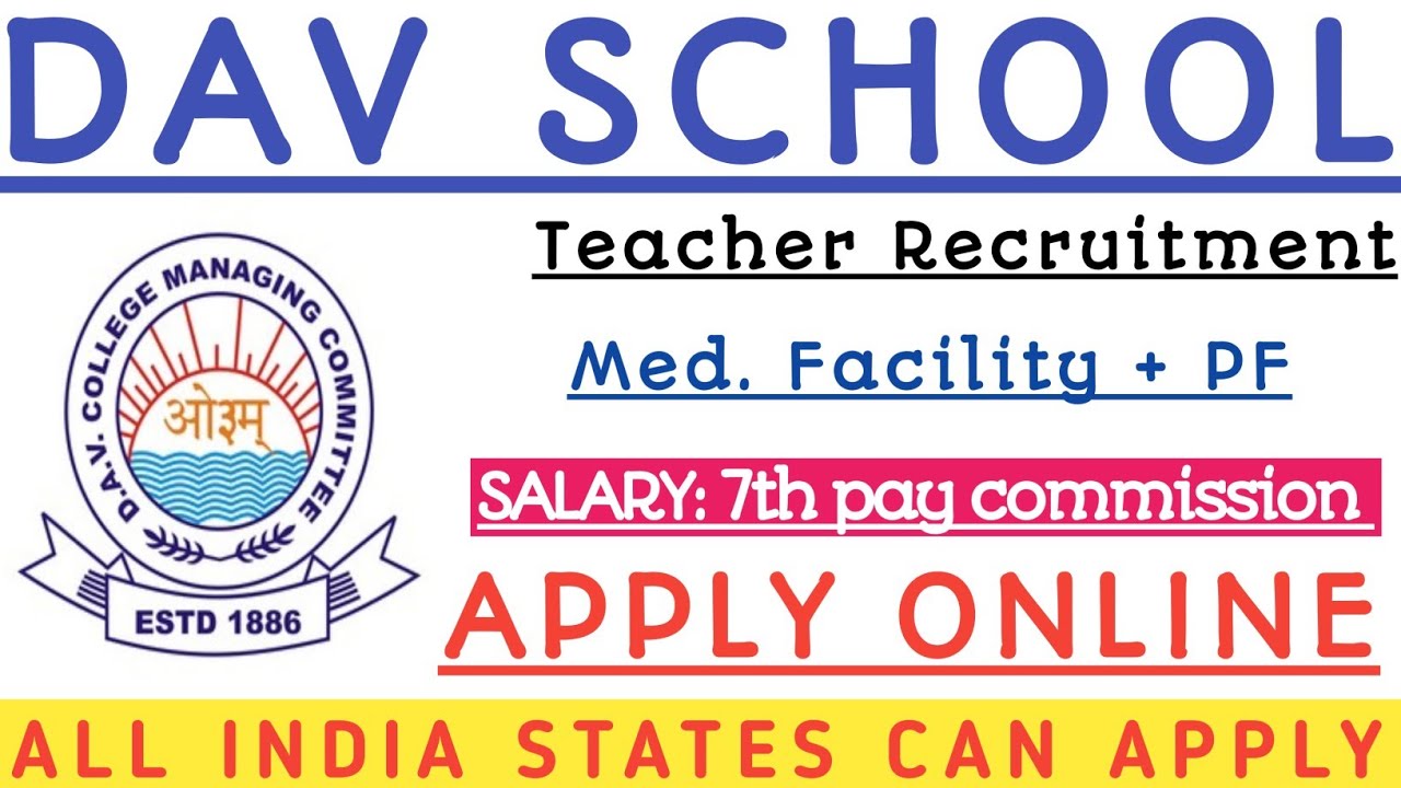 DAV SCHOOL TEACHER RECRUITMENT/ DAV TEACHING STAFF 2022#vugolkotha ...