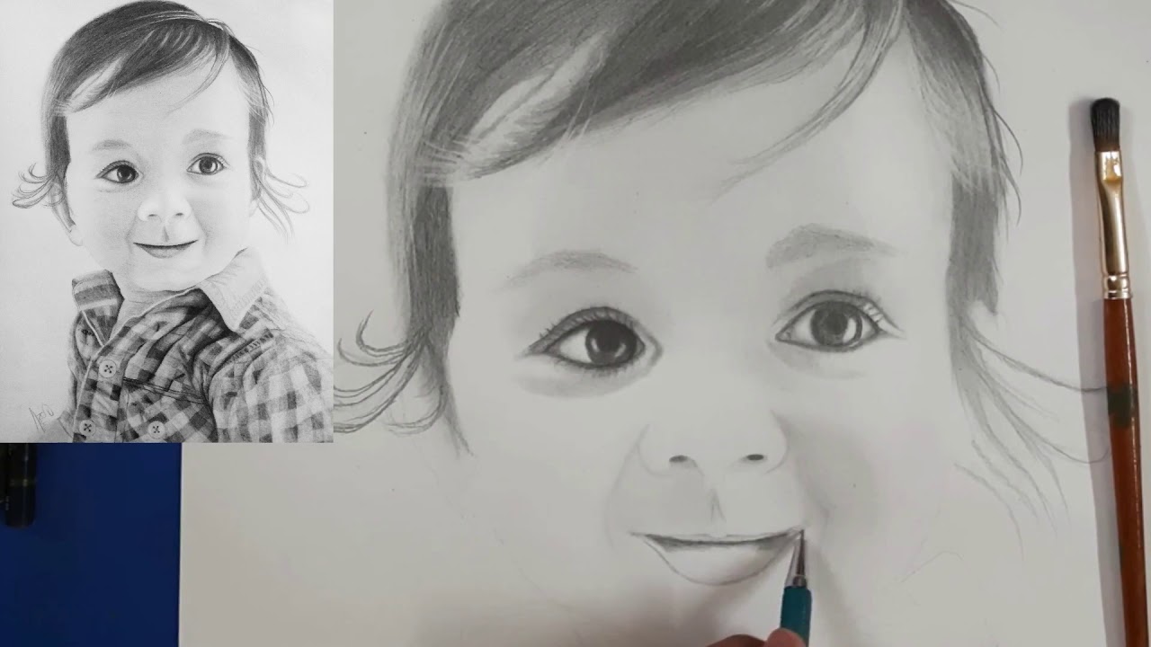 How to draw a baby || Portrait || How to shading || step by step - YouTube