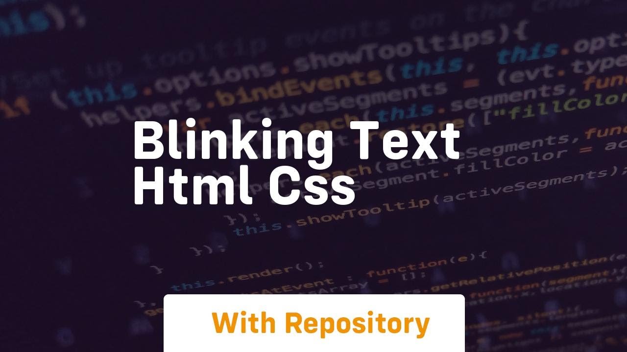 Blinking text html css - YouTube